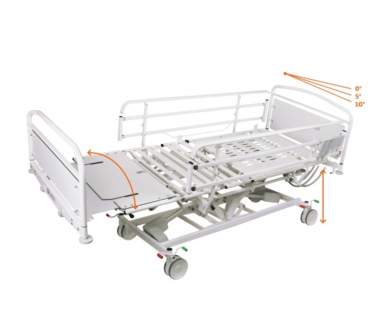 OPUS 5 HOSPITAL - Innovativ seng med sidekip- og udstigningsfunktion.